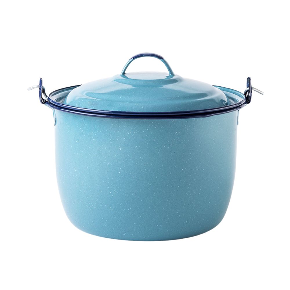 Olla de peltre convexa con asa 22 cm Cinsa con tapa 6 litros Azul ...